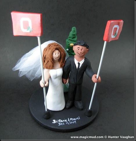 custom wedding cake toppers: Ohio State University Wedding Cake Topper